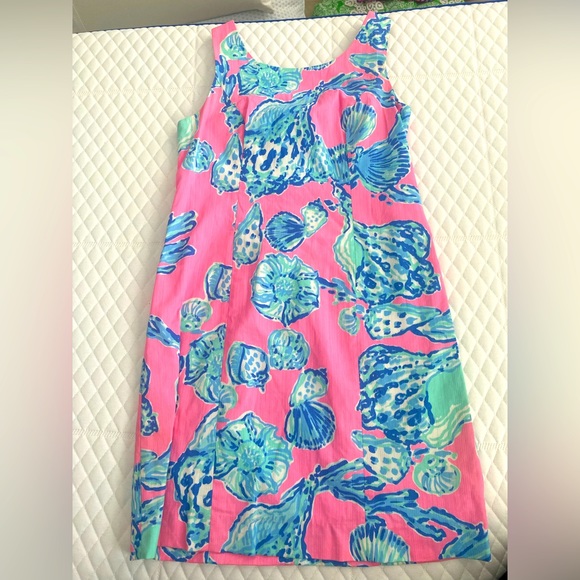 Lilly Pulitzer | Dresses | Lilly Pulitzer Pink And Blue Seashell Dress ...